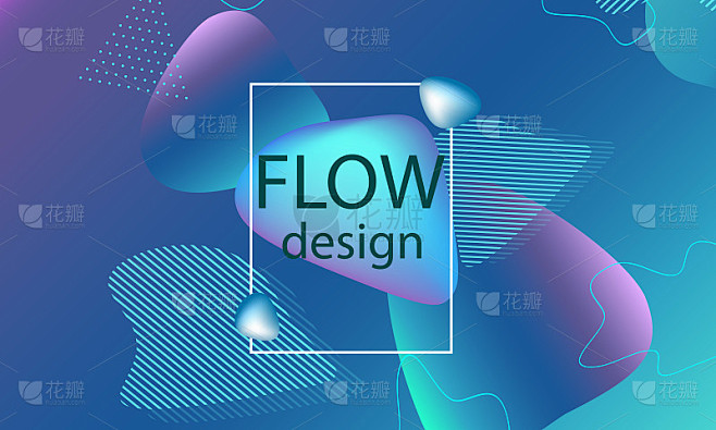 Flow shapes background. Wavy abstract cover