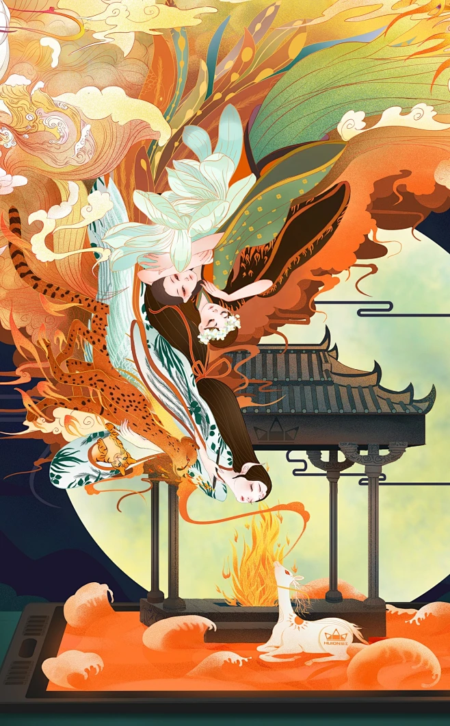 《一曲九歌》_白鲸moby__插画师作品_涂鸦王国gracg.com图片_灵感。形式。图片素材-花瓣网