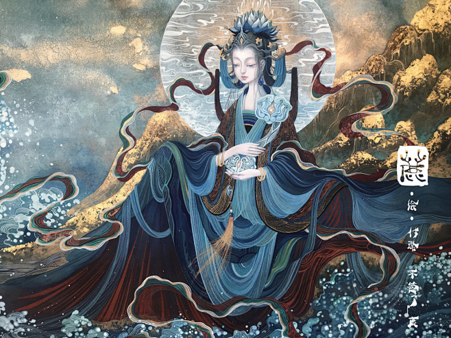 《少女妈祖》draw by 付璐（不管了_鹿）_不管了（付璐）__插画师作品_涂鸦王国gracg.com