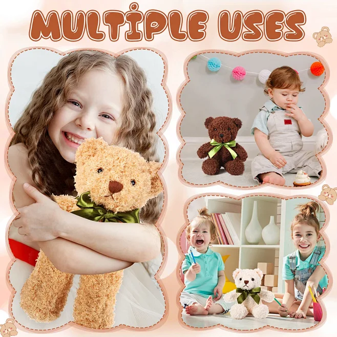Amazon.com: 30 Pieces Plush Bears Bulk, Stuffed Bears, Small Plush Bear ...