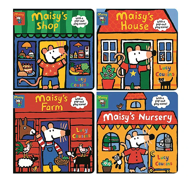 小鼠波波立体场景系列 Maisy's Nursery/Farm/House/Shop 4册游戏操作纸板书 英文原版启蒙绘本亲子互动 Lucy ...