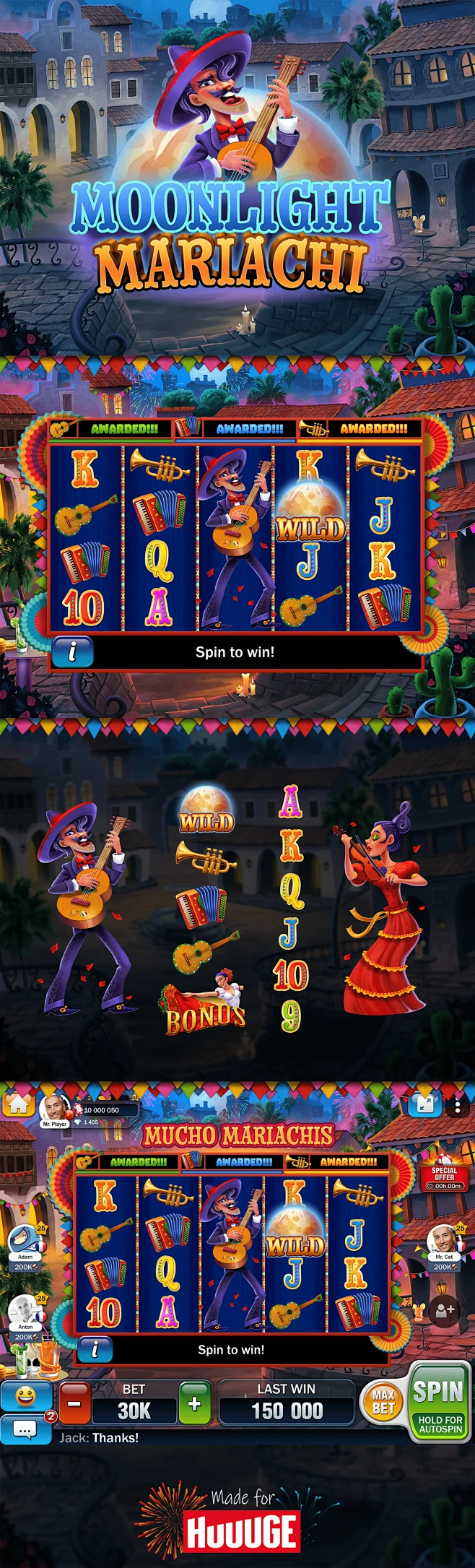 Casino Game mariachi Mexican Design mobile game moonlight slot game ...