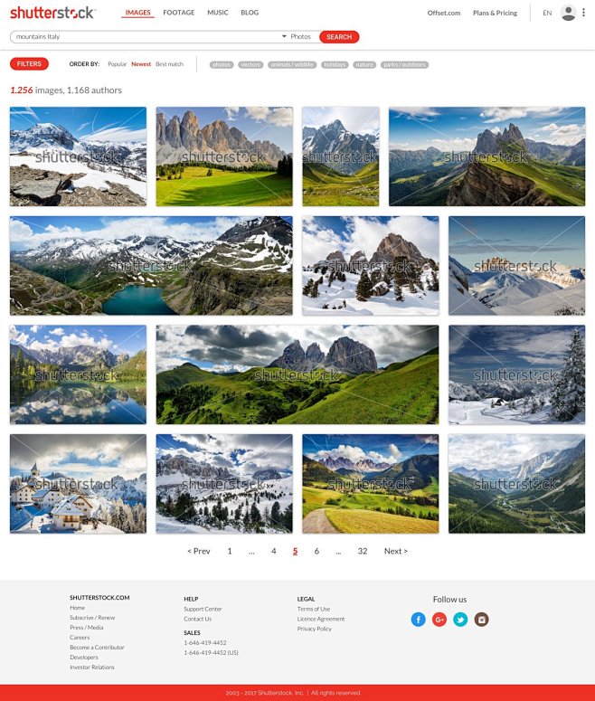 存在Shutterstock图库RestyleUI设计作品app界面列表页/详情页首页素材资源模板下载