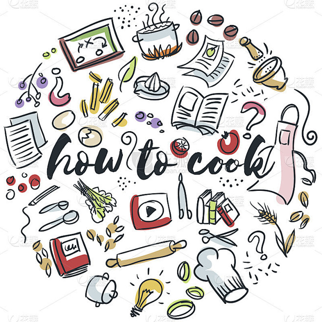 How to cook hand drawn design