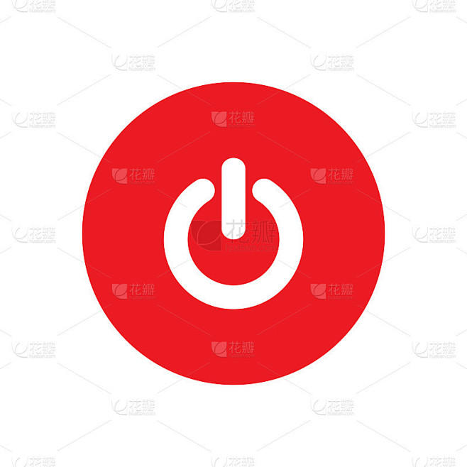 red power button icon vector
