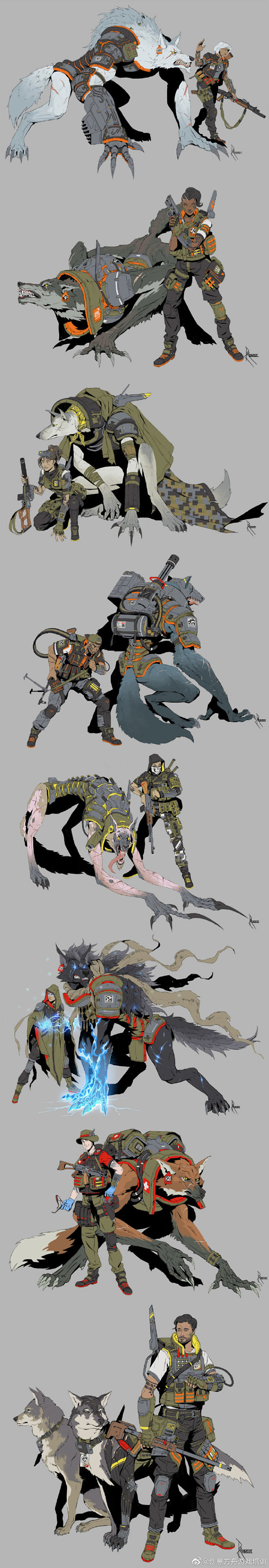 美国概念艺术家Robert Chew | 角色概设（吸血鬼/狼人/代理人与天使代表7个神圣的美德/7宗罪与恶魔结盟的特工）