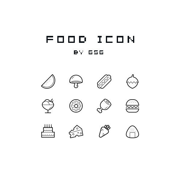 一堆关于食物的icon-陆玮璐