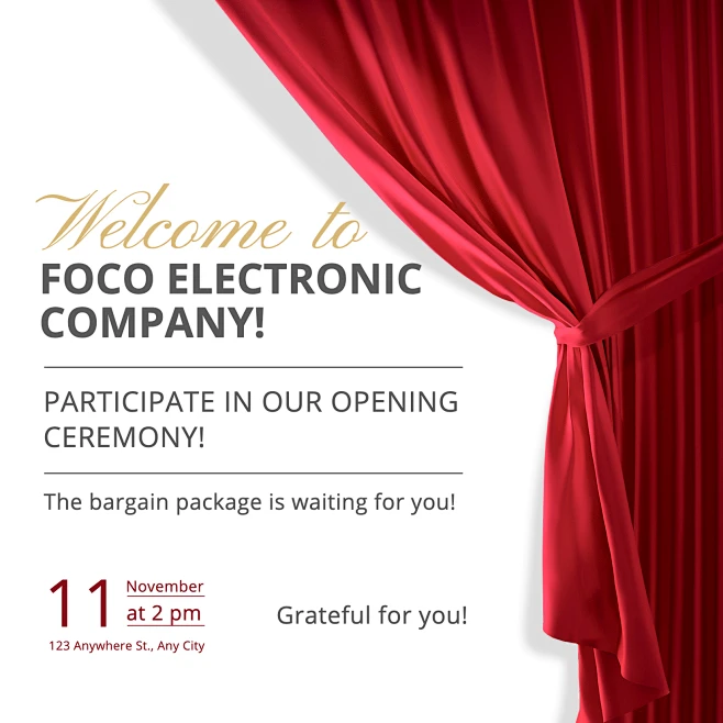 Electronic Company Grand Opening Ceremony Invitation Letter素材-花瓣网