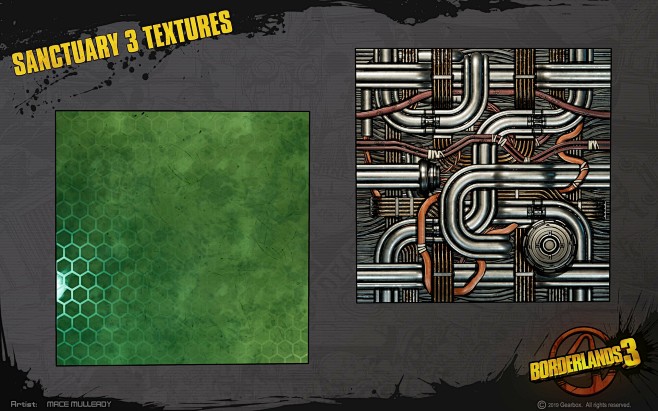 Tiling Glass texture∕material (L), Tiling Greeble Material (R)(F024C)