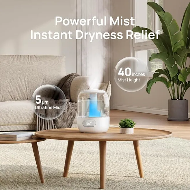 Amazon.com: Dreo Humidifiers for Bedroom, 3L Top Fill 30H & 26dB Quiet Runtime for Large Room ...