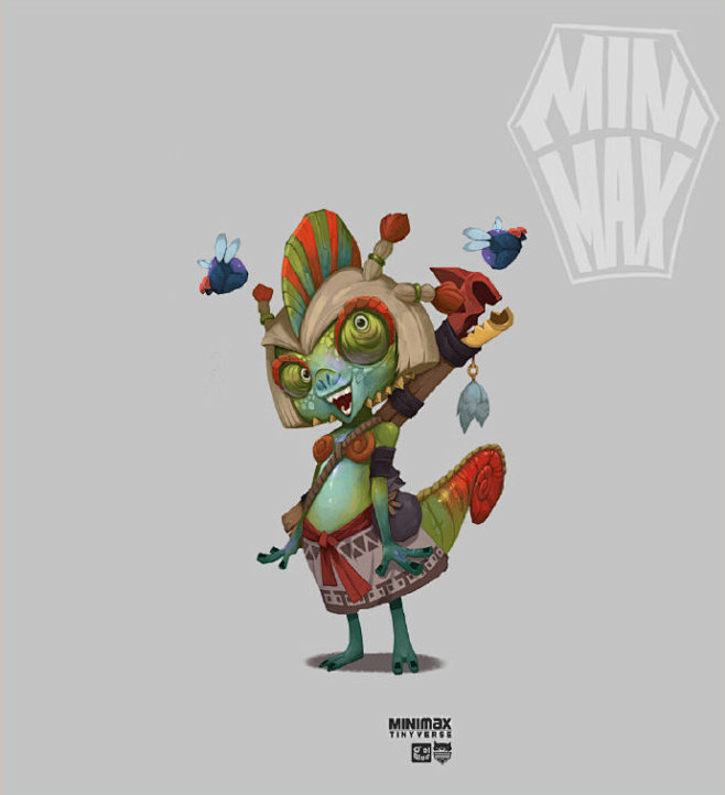 #北斋推荐#《MINImax Tinyverse》 一款类皇室战争的游戏 其中的角色设定很赞 作者是：lee duk soo （动物篇 第一版 ...