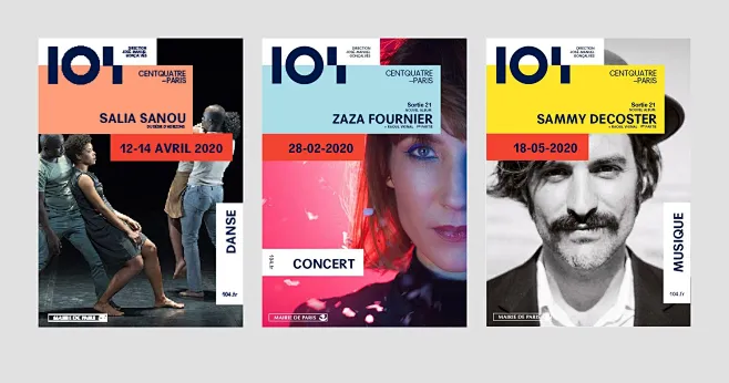 This may contain: three different posters with people on them-花瓣网