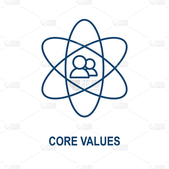 核心价值观大纲/线条图标传达完整性/目的