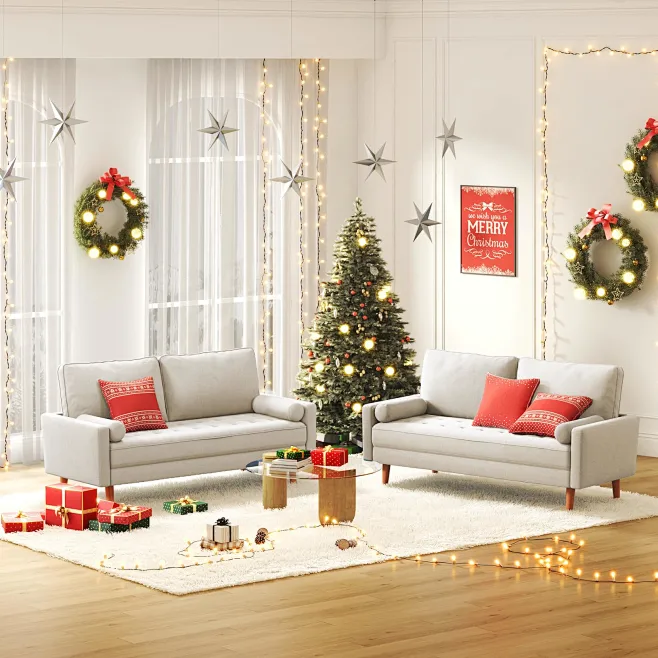 Amazon.com: Vesgantti 68 inch Fabric Couch Sofa, Loveseat Sofa with 2 ...