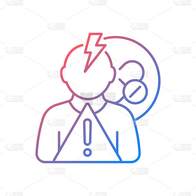 副作用风险梯度线性矢量图标