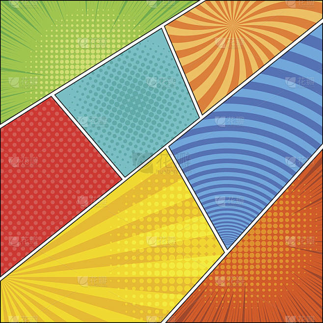 漫画书页面色彩缤纷的背景