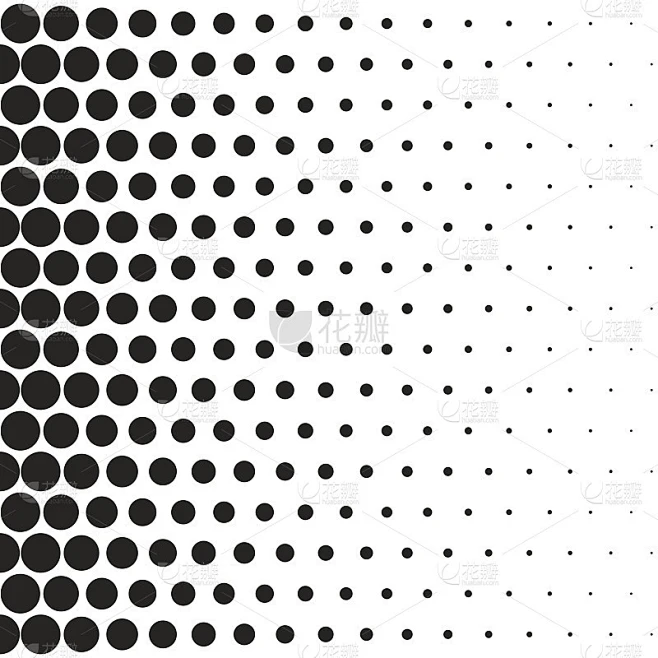 Halftone dotted vintage retro gradients pattern. M素材-花瓣网