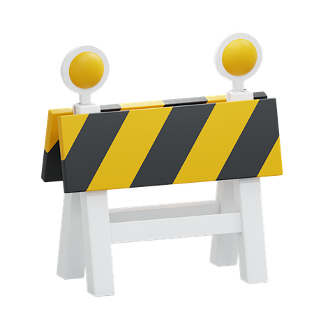 Road Block 3D Illustration