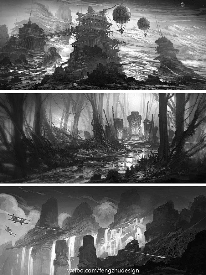 场景构图黑白构成画面构成黑白稿来自cgbook.cn (856)