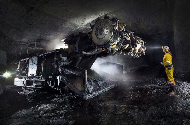 Continuous mining machine in a colliery - coal mining photography portfolio