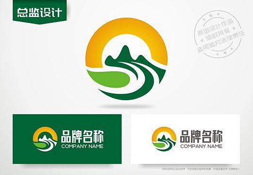 山水logo绿色生态标志图片_农业标志图片素材-花瓣网