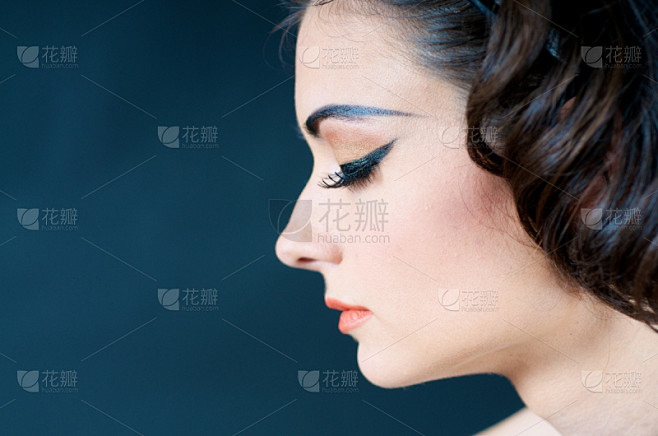 侧面像,美,女人,美国,彩妆,时装模特,水平画幅,混血儿,美人