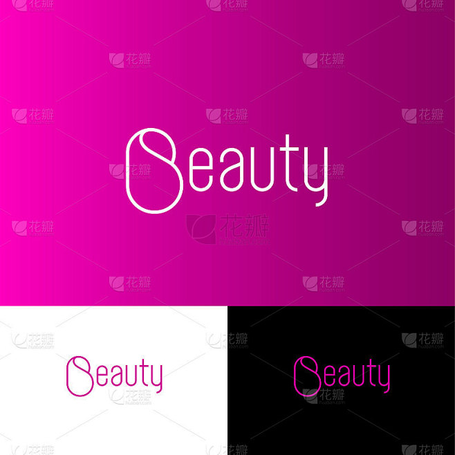 Beauty sign. Beautiful flat letter B like drop. Co