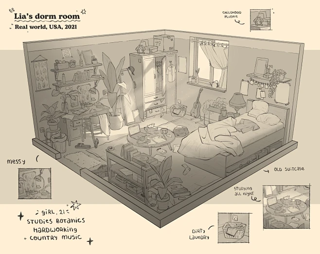 Dorm room design-花瓣网
