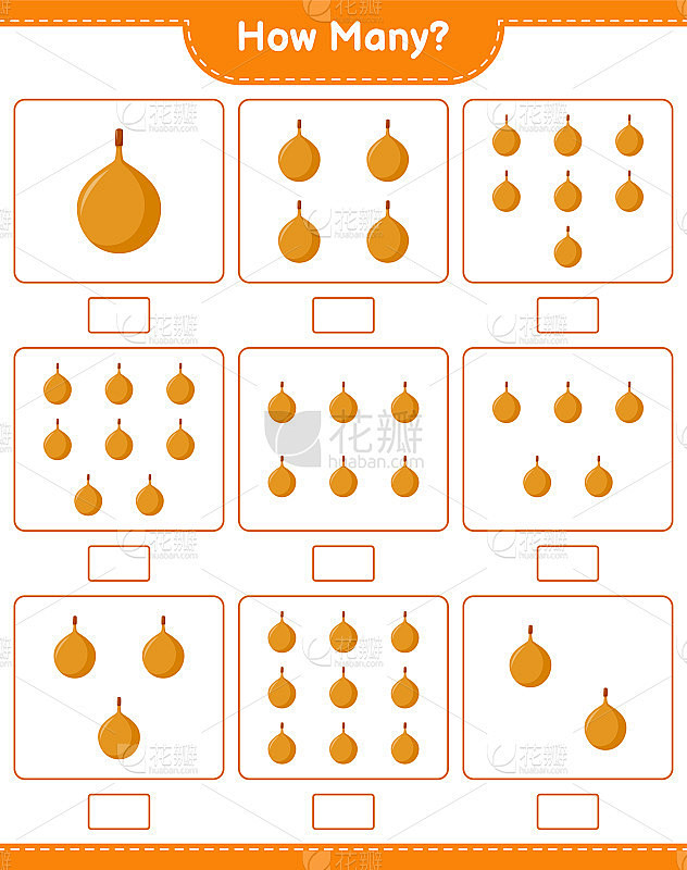 Counting game, how many Voavanga. Educational chil