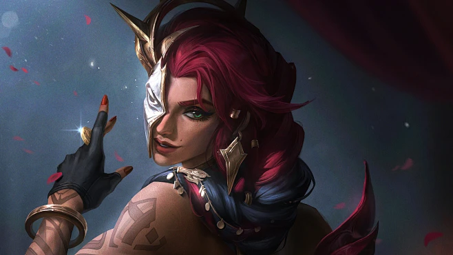 Masque of the Black Rose Samira Splash for League of Legends-花瓣网