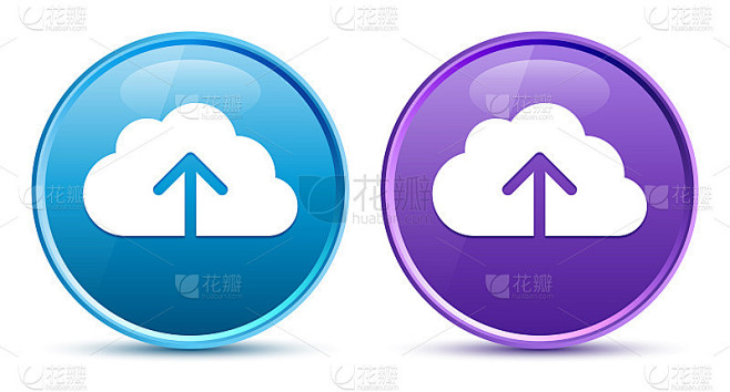 Cloud upload icon sleek soft round button set illu