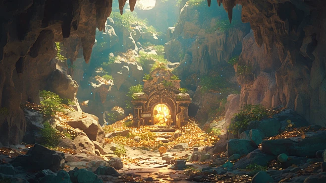 mlswb_A_cave_full_of_treasure_and_gold_coins_Pixar_style_game_c2fac530 ...