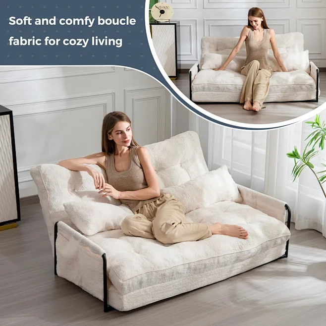 Amazon.com: MAXYOYO Adjustable Floor Sofa Couch with 2 Pillows, 5 ...