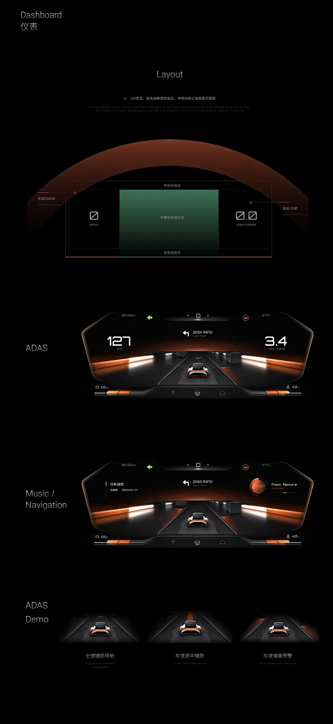 UI/UX car hmi Space Driving design branding tesla mars interface design-花瓣网