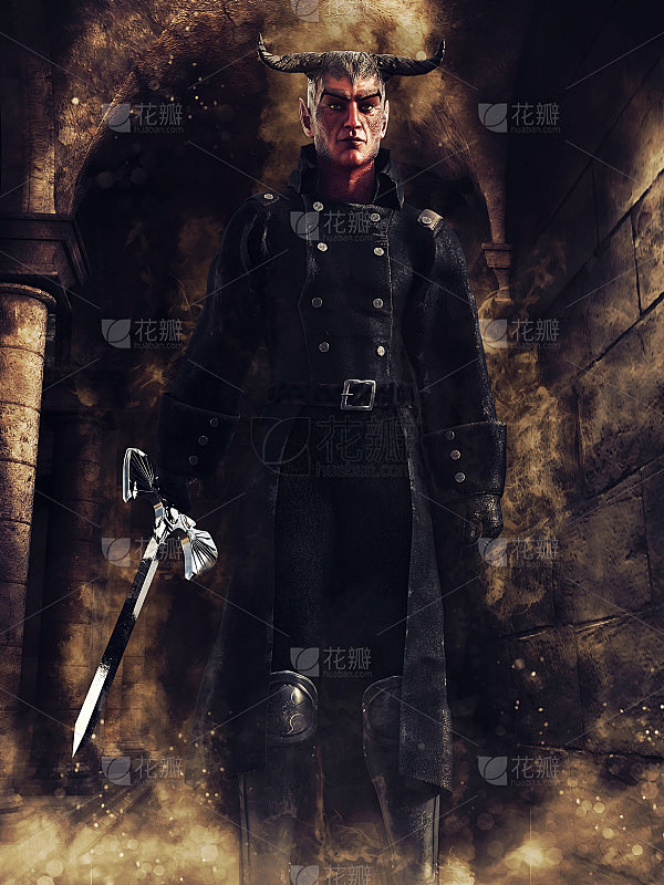 手持利剑的恶魔战士