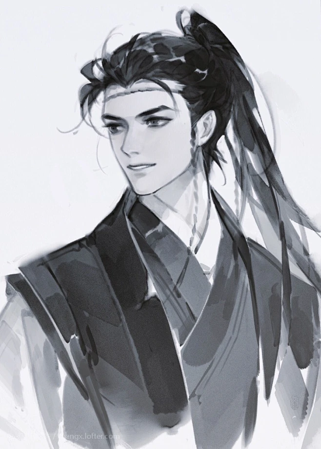 加班咸鱼画大头速写--江湖夜雨-图片_古风男图片素材-花瓣网