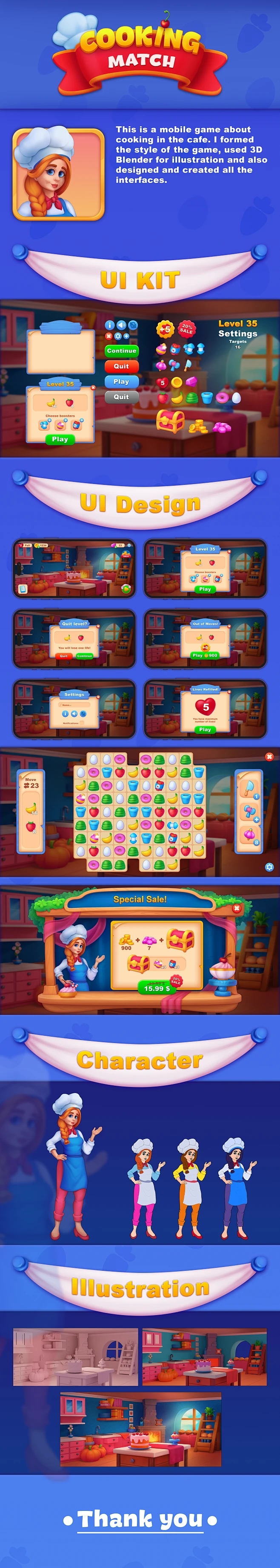 UI art for mobile game (match 3)-花瓣网