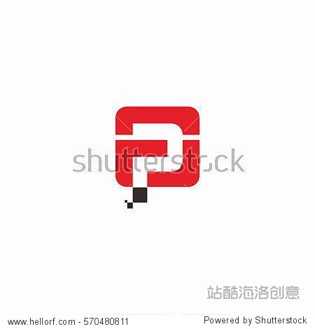 Letter F P Logo Vector, square logo