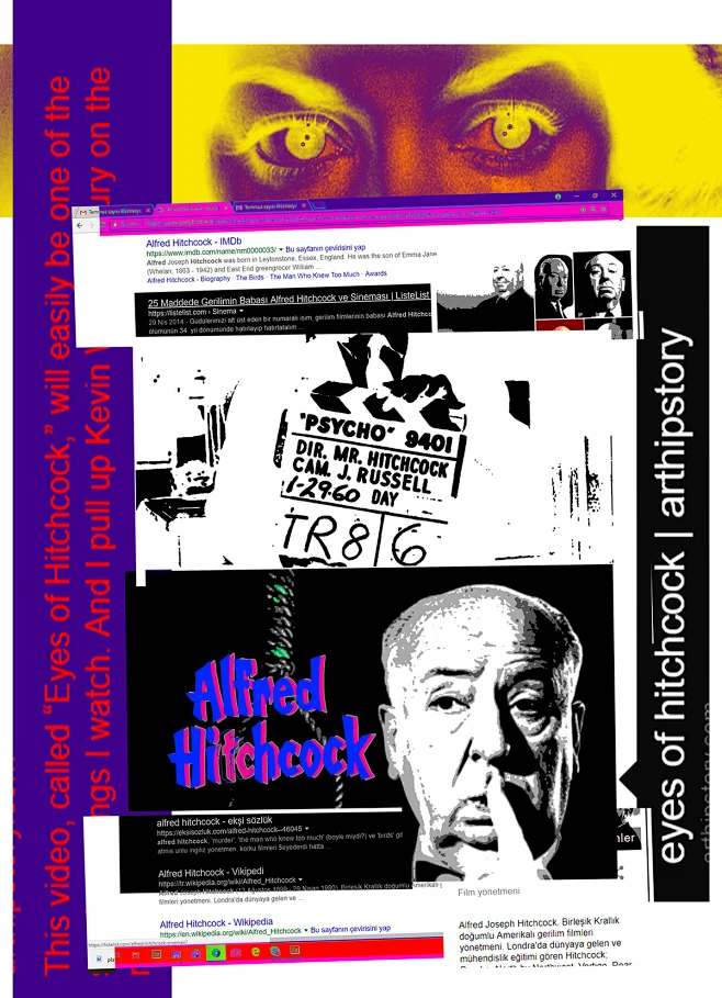 '18 Alfred Hitchcock : cinema, sinema, illustration, collage, art ...