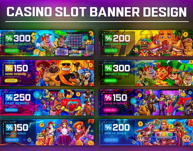 Casino Slot Banner Design || Casino Banner Design-花瓣网