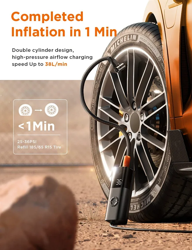 Amazon.com: LISEN Tire Inflator Portable Air Compressor for Car Tires ...