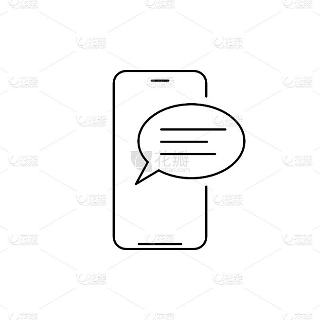 Mobile phone chat message line icon. linear style