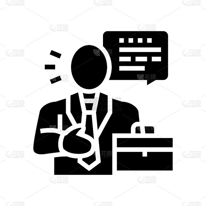 律师人字形图标矢量插图