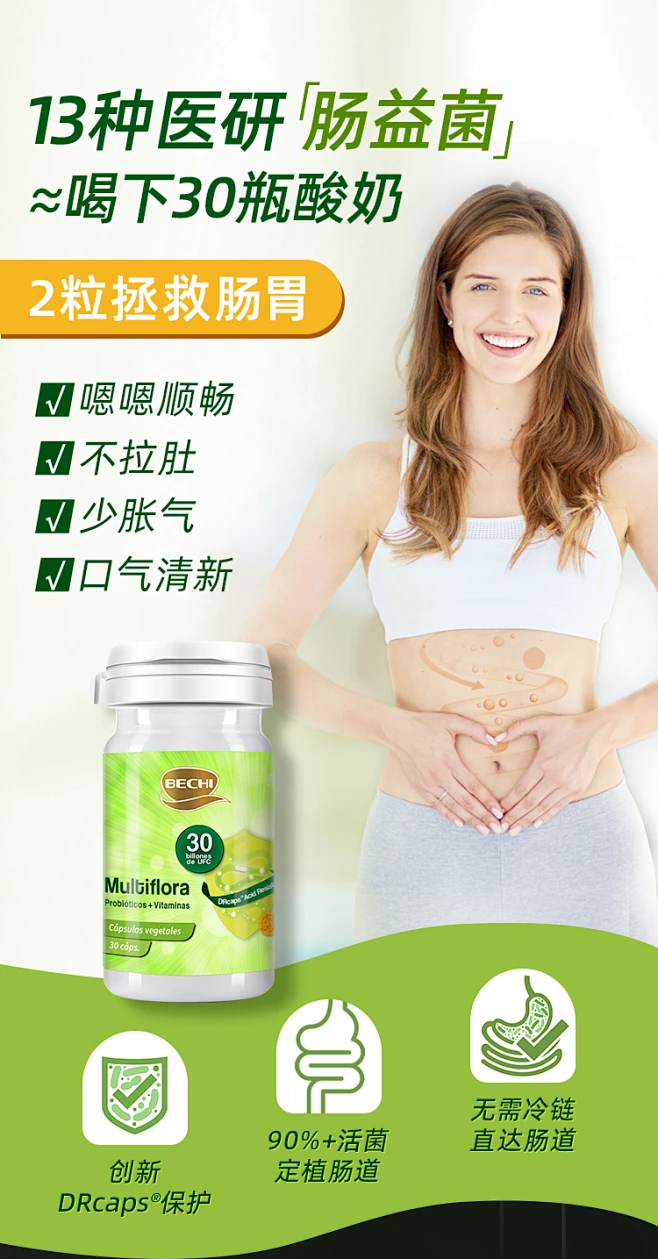 BECHI 益生菌婴幼儿 大人调理肠胃 高活性益生菌胶囊-tmall.hk天猫国际-花瓣网