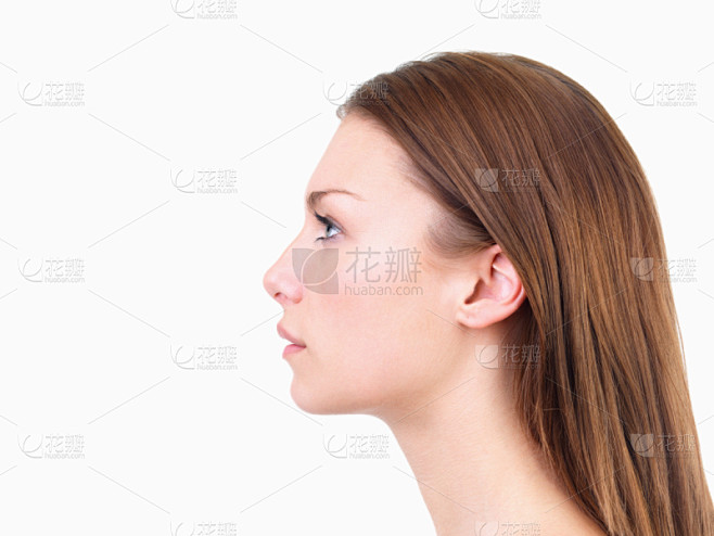 自然美,青年女人,向上看,侧面像,侧面视角,人的脸部,女人,时装模特,彩妆,面无表情