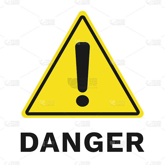 危险的信号。带有感叹号的黄色三角形。矢量图