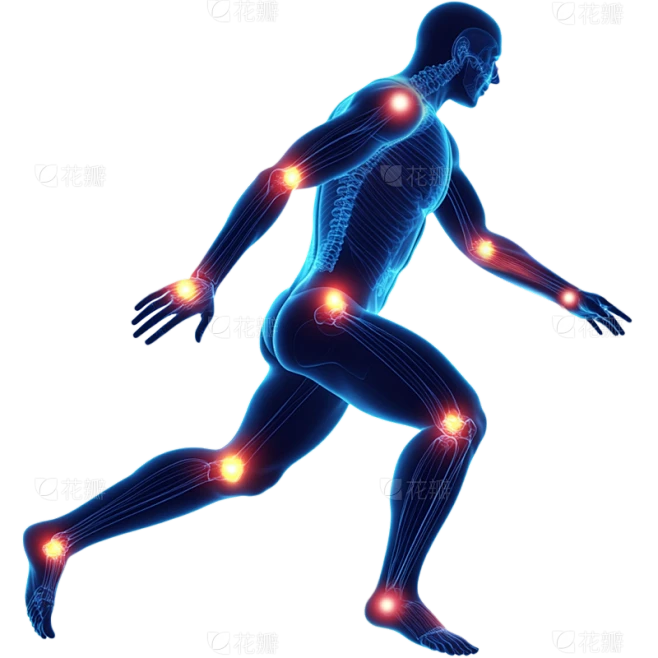 医疗系列3D人体多关节疼痛示意素材-花瓣网