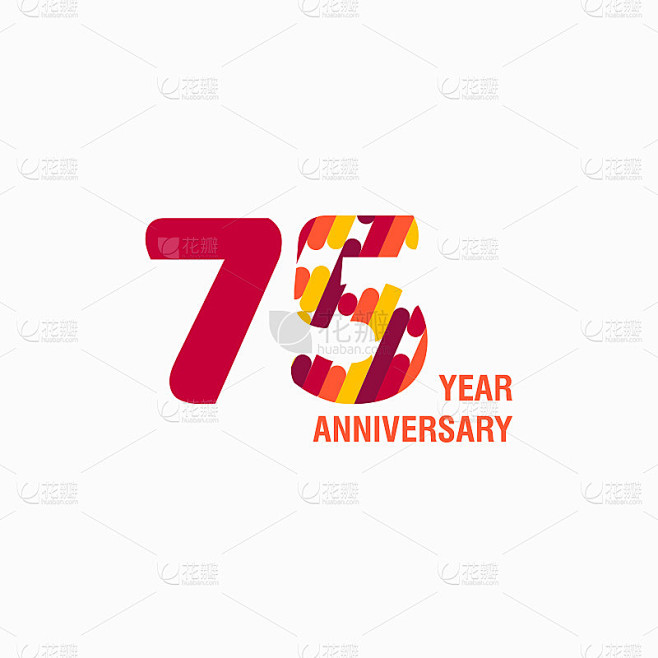 75 Year Anniversary Vector Template Design Illustr