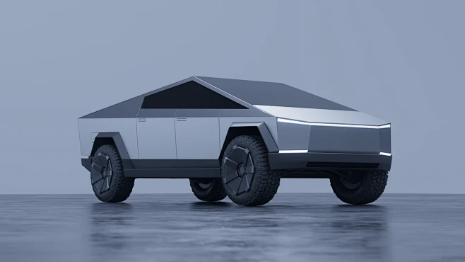 tesla Cyberpunk cybertruck Elon Musk 3D visualization Render redshift ...