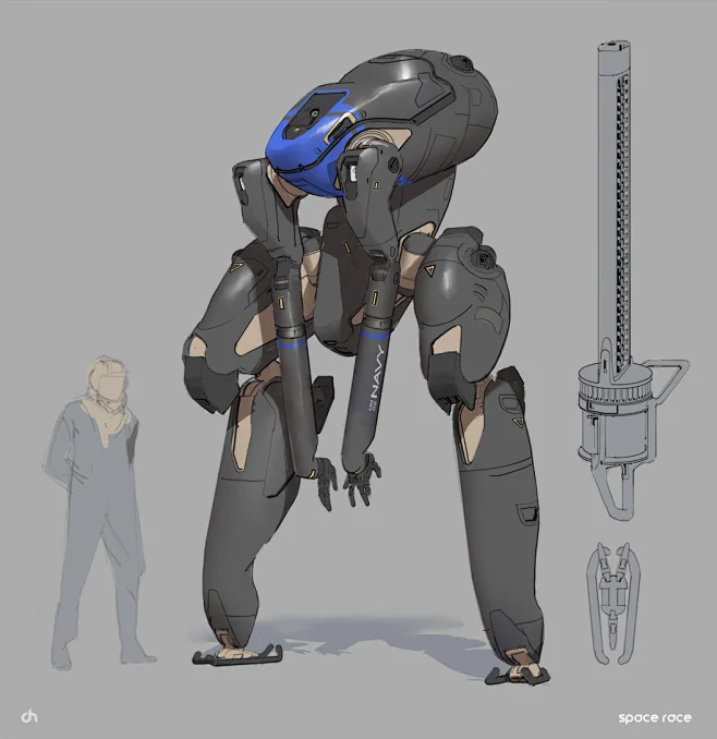 Space Race Navy Mech Sketches, David Heidhoff : Space Race Navy Mech ...